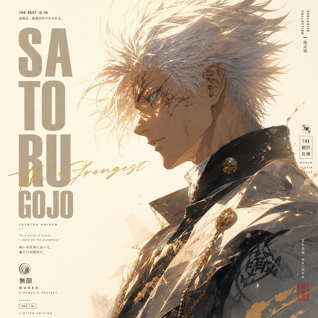Luxury Anime Editorial Character Poster | AI Anime Prompt | PromptLabHub
